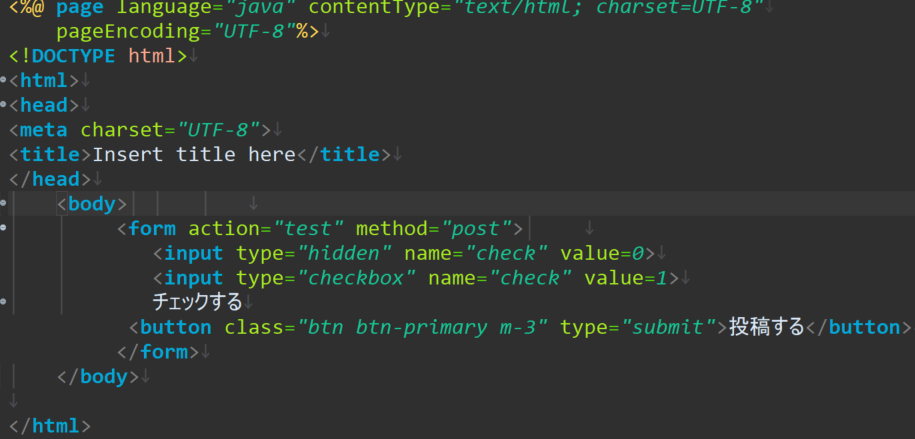 Java jspファイルにてサーブレットにチェックボックスのチェックされていない時の値を渡したい。 | teratail