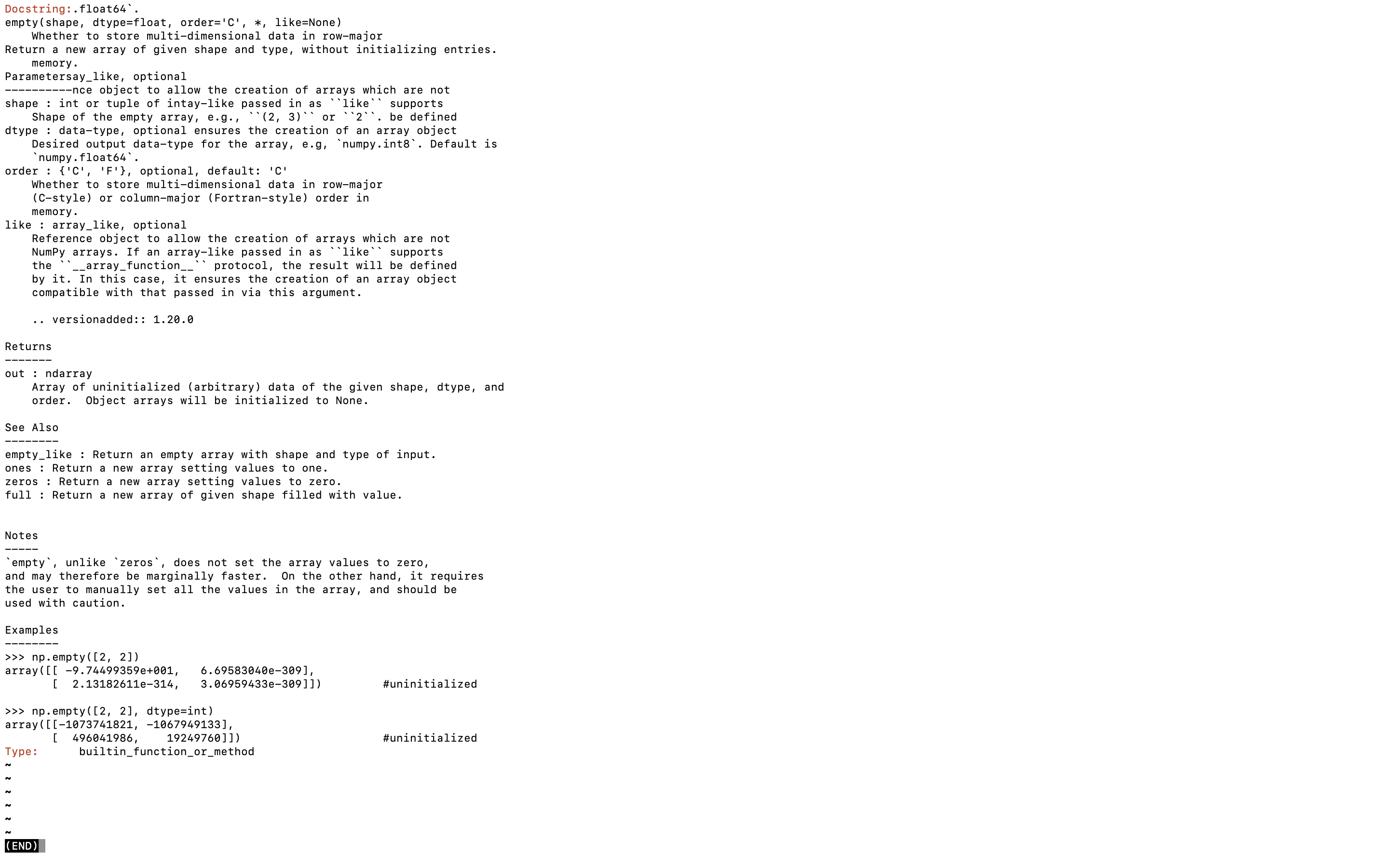 ipython のhelpの閉じ方