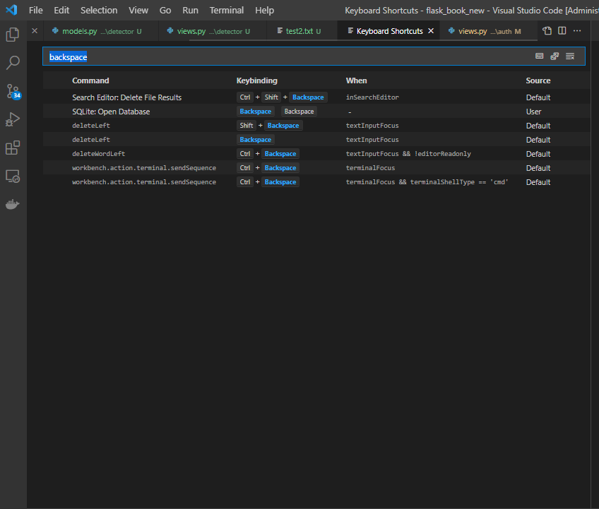 VSCodeにてコマンドパレットを使用している時、Backspaceがエディタで使えなくなりました。 | teratail