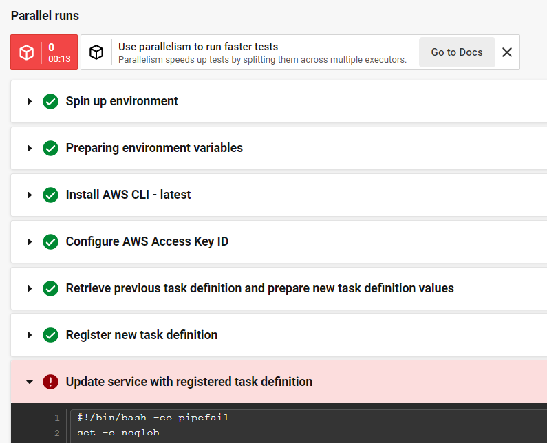 CircleCI AWS ECS 