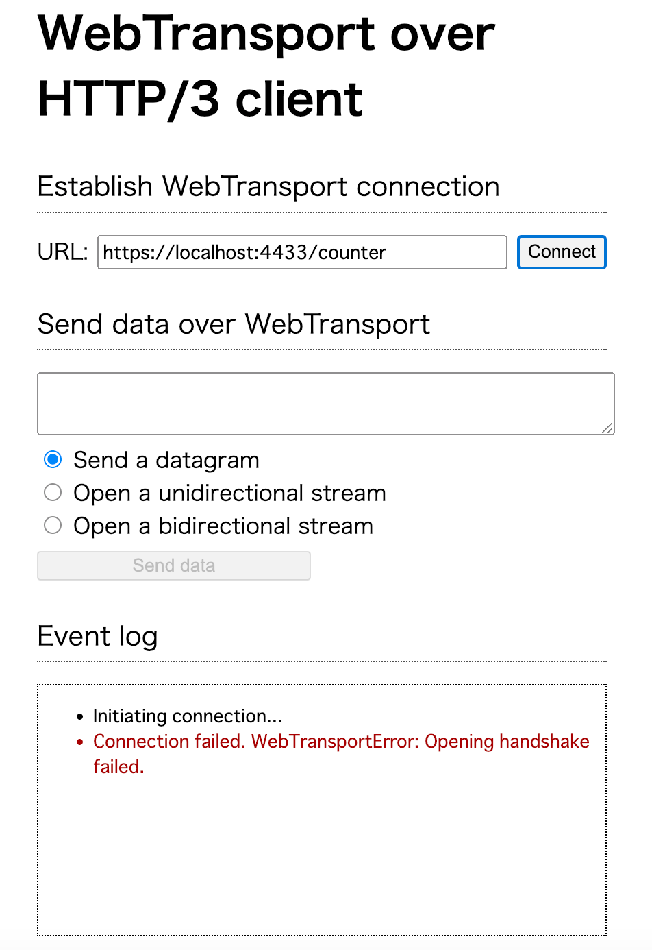 chromeのwebtransportの動かし方について