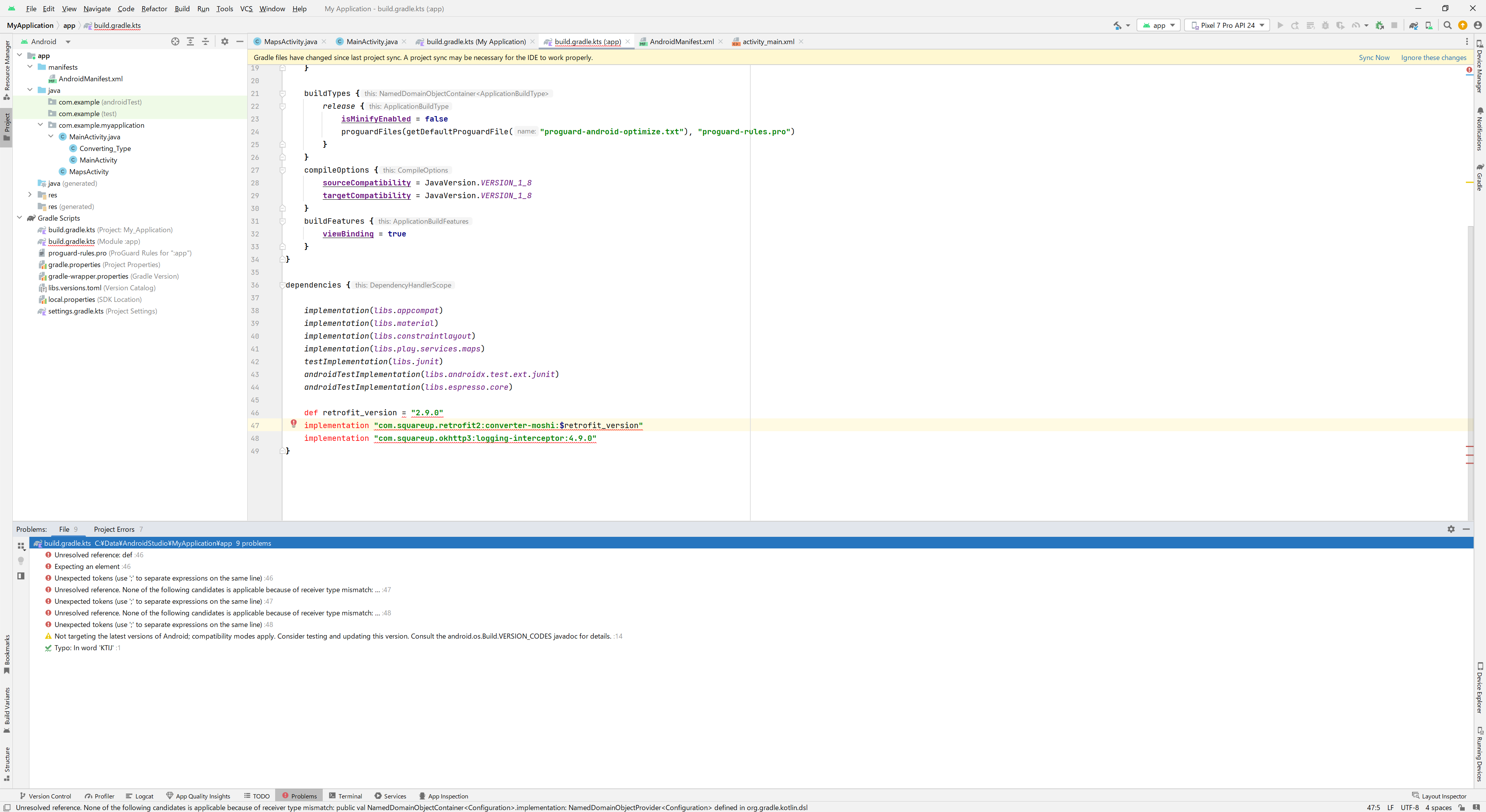 Retrofit2をが導入出来ない