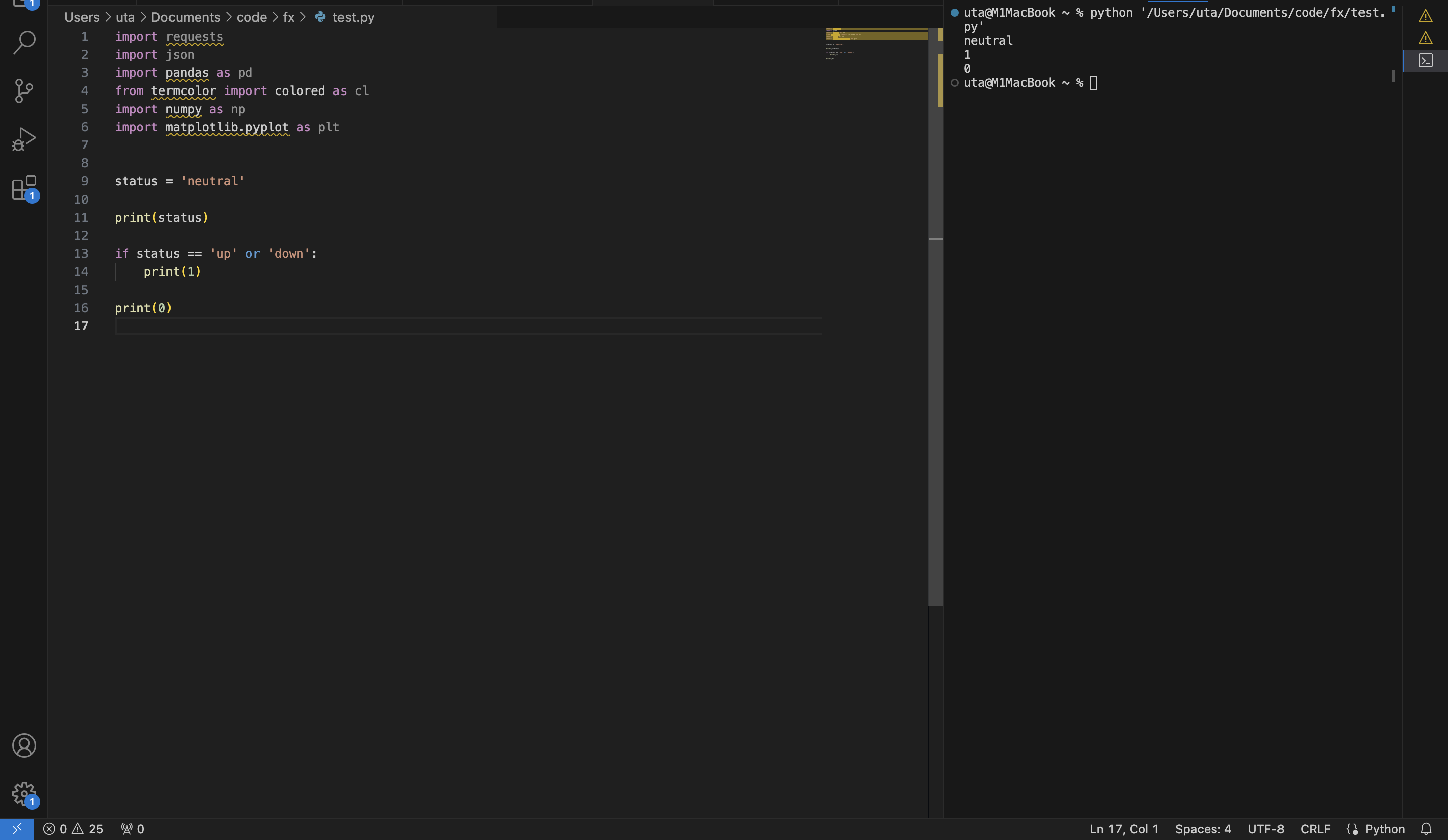 【Python】if文についての質問です | teratail