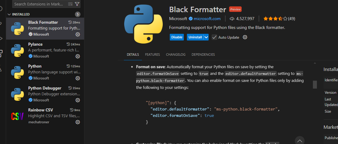 vscodeのBlack fomatterが機能しない